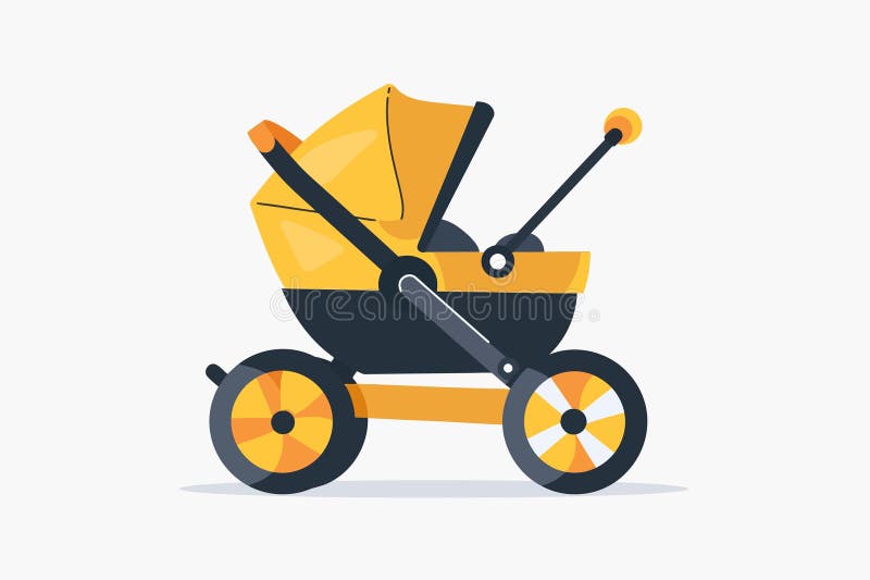 Baby Stroller Isolated Vector Style Stock Vector - Illustration of pram ...
