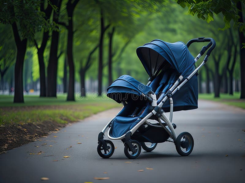 Baby Stroller in a Park. Ai Generative Stock Illustration ...