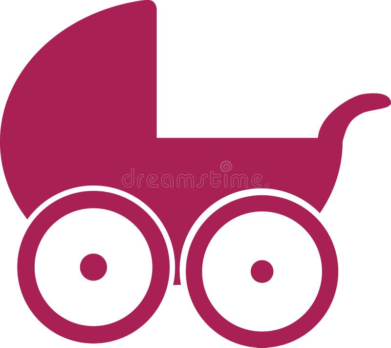 Baby stroller pink stock vector. Illustration of graphic - 107146315
