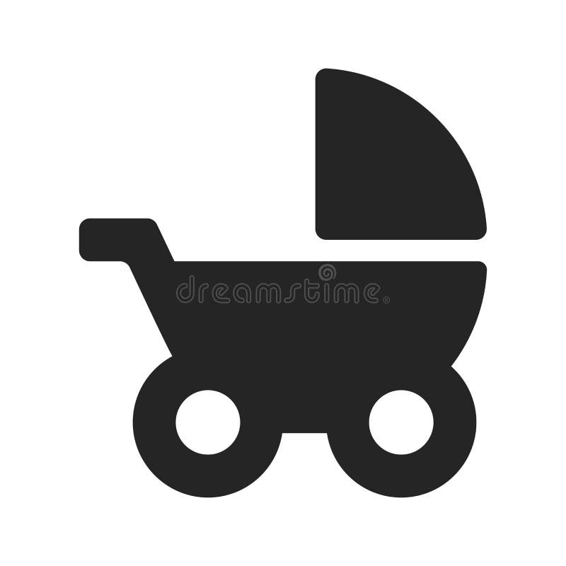 Baby Stroller Vector Icon in Modern Design Style for Web Site and ...