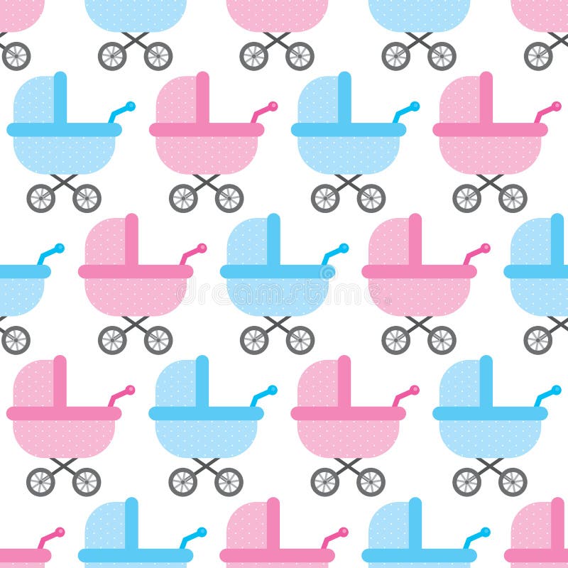 Baby stroller wallpaper stock vector. Illustration of baby - 96301546