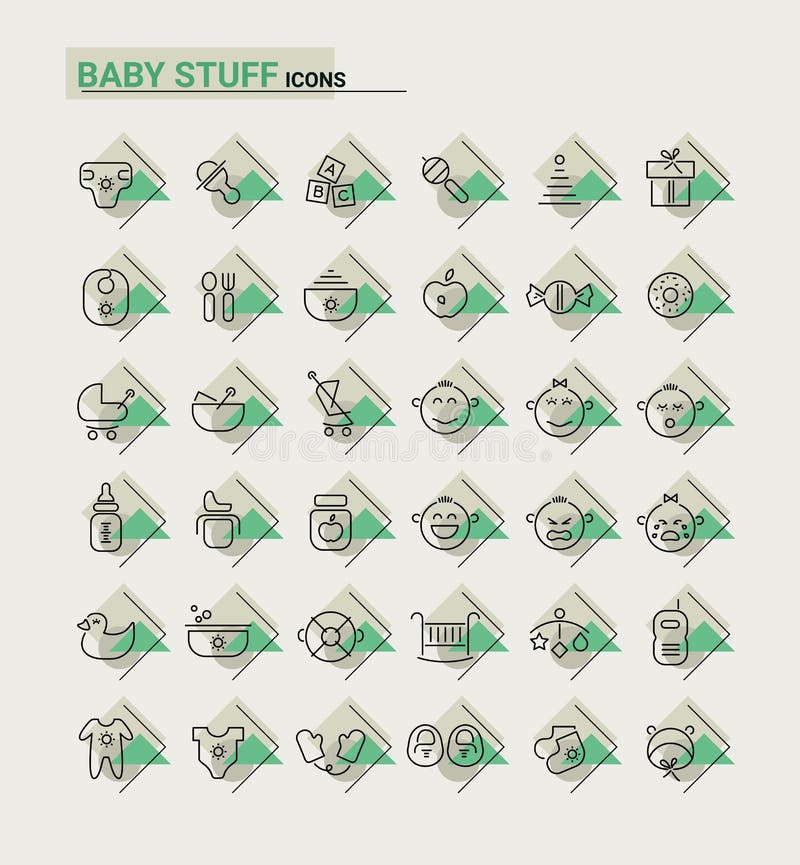 Baby Stuff icons stock vector. Illustration of carriage - 71907324