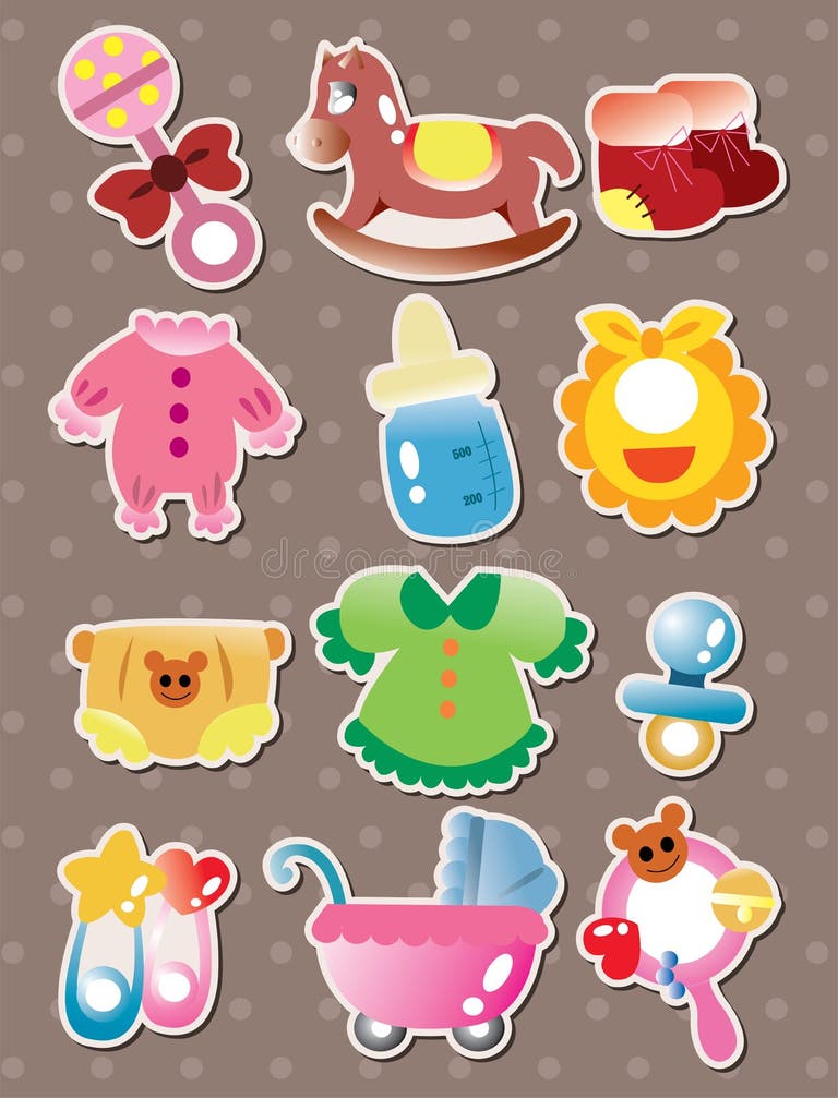 Baby Stuff Stickers Stock Illustrations – 40 Baby Stuff Stickers Stock ...