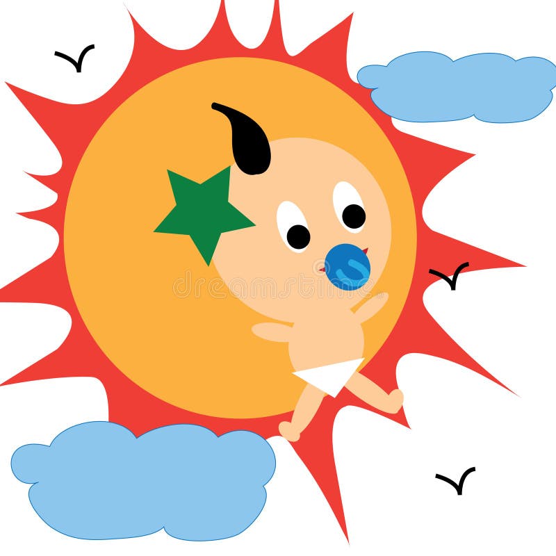 Baby sun stock vector. Illustration of hand, illustration - 17434874