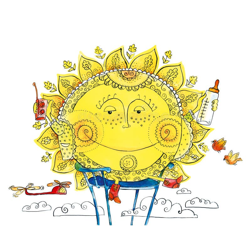 Baby sun stock illustration. Illustration of round, painted - 23622103