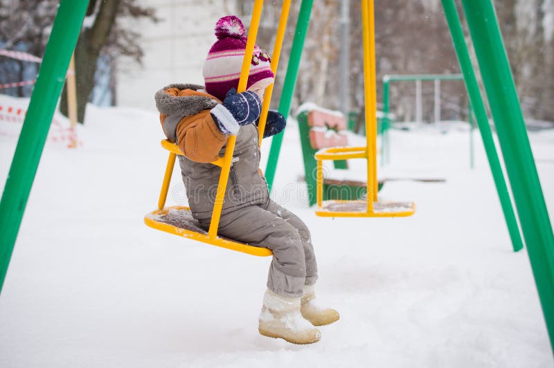 Baby swing on playground stock image. Image of outside - 23393777