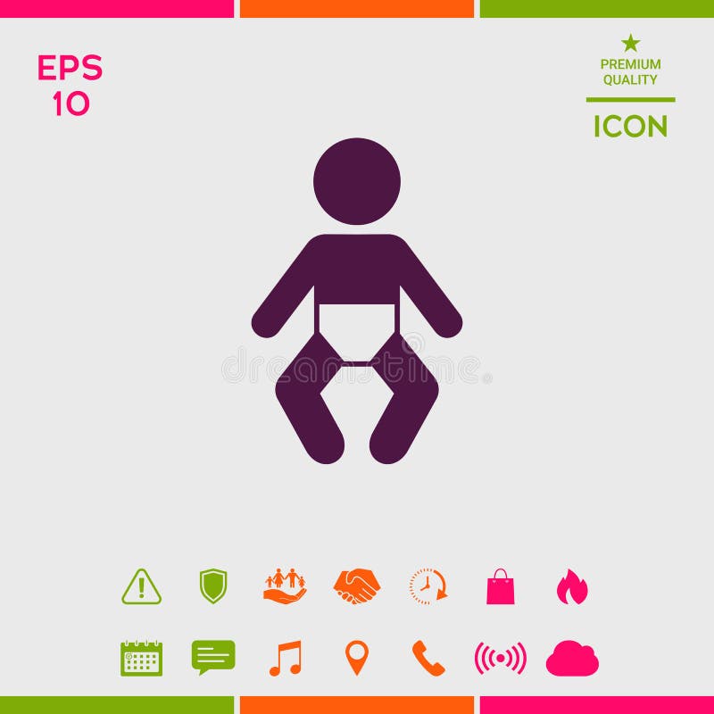 Baby symbol icon stock vector. Illustration of beautiful - 118065301