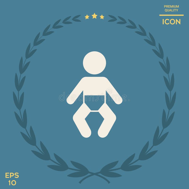 Baby symbol icon stock vector. Illustration of small - 118534231