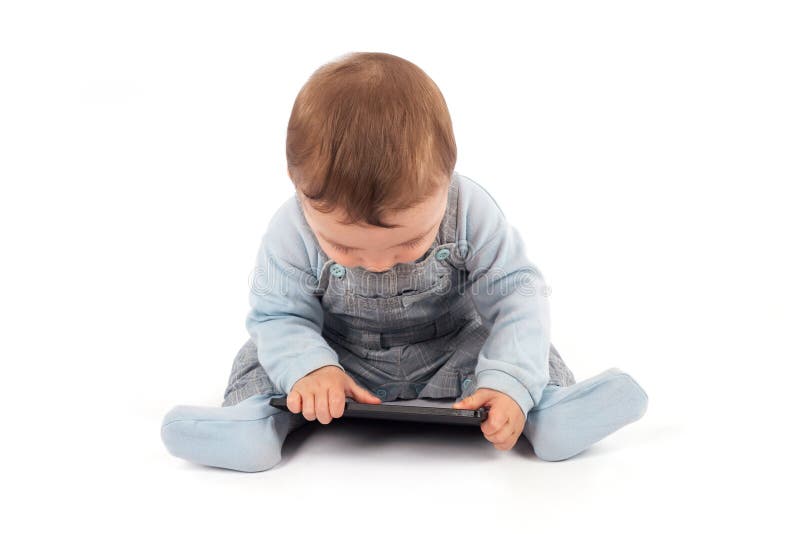 Baby with tablet stock photo. Image of computer, beautiful - 88456238