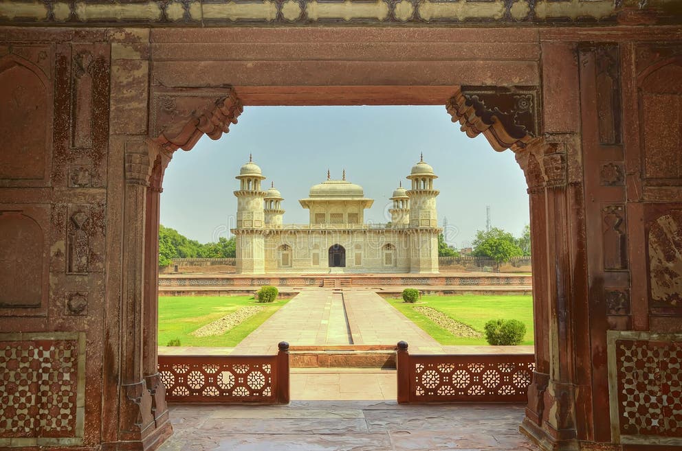 Baby Taj Mahal from a Covered View in HDR Stock Photo - Image of ...