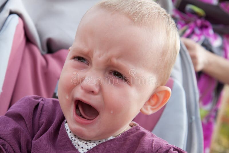 Baby with Tears Streaming Down Stock Photo - Image of scared, pout ...