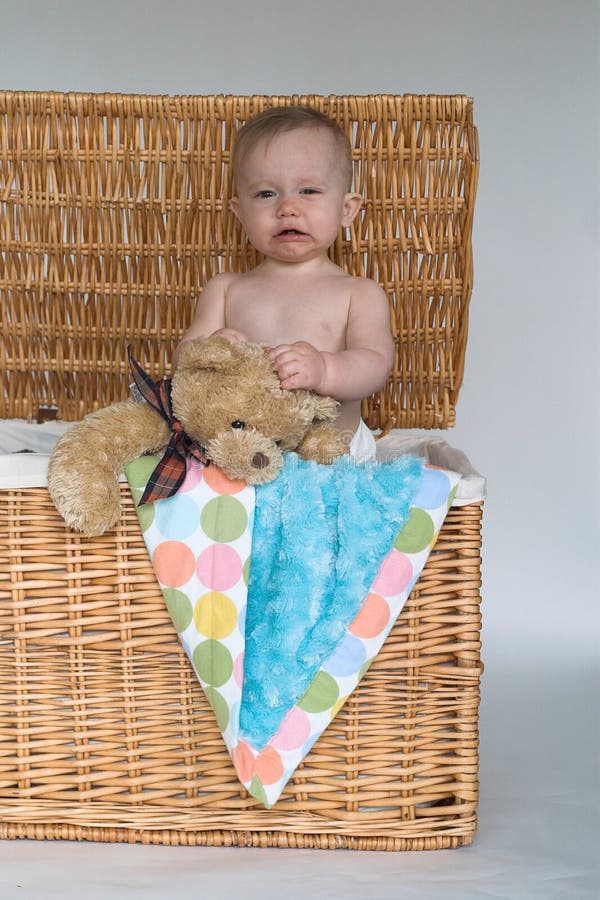 Baby with teddy bear stock photo. Image of laughing, newborn - 8056590