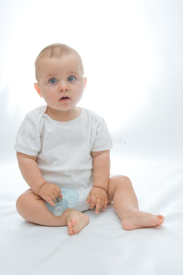 Baby with teether stock photo. Image of innocent, cute - 7467510