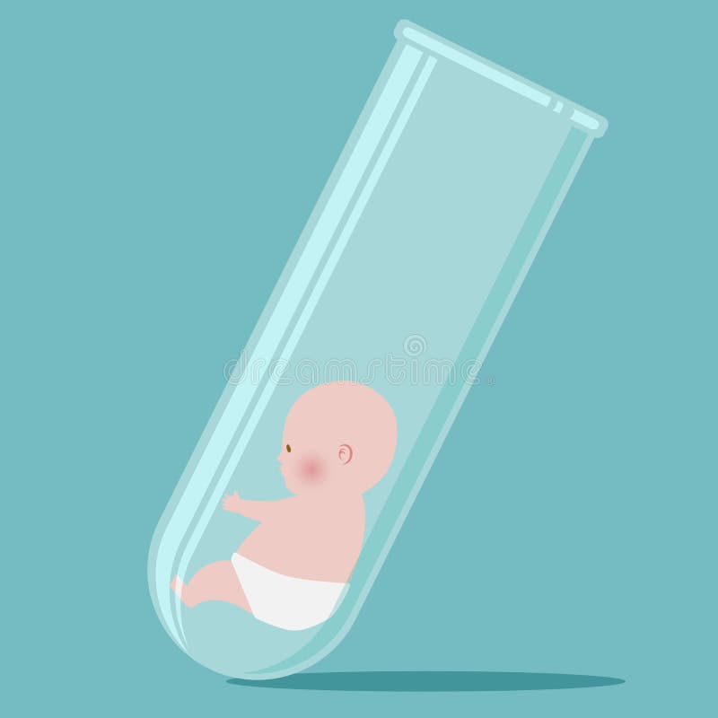 Baby from test tube stock vector. Illustration of umbilical - 7219359