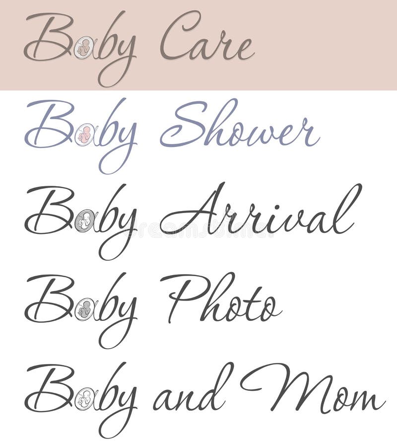 Baby text stock vector. Illustration of pink, white, letters - 99146017