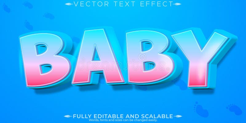 Baby Text Effect, Editable Boy and Girl Text Style Stock Vector ...