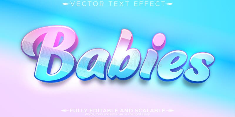 Baby Text Effect, Editable Girl and Boy Text Style Stock Vector ...