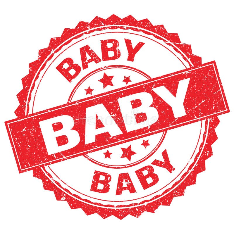 BABY Text on Red Round Stamp Sign Stock Illustration - Illustration of ...