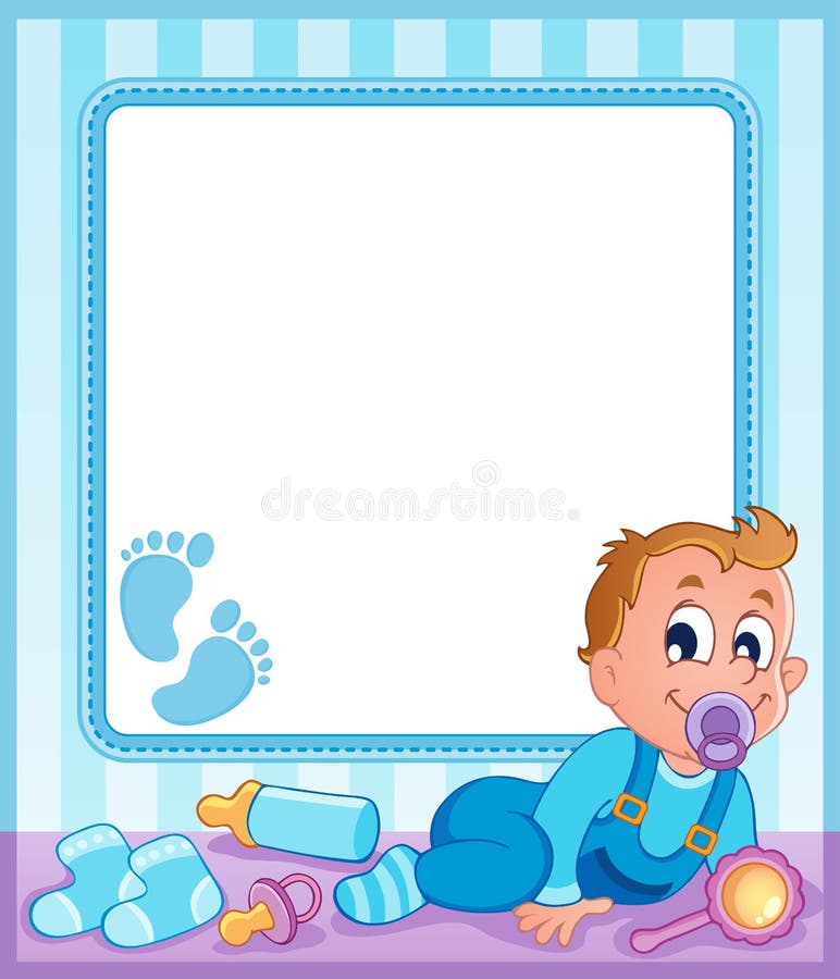 Baby Boy Frame. Illustration of Frame of Newborn Boy Girl Stock Vector ...