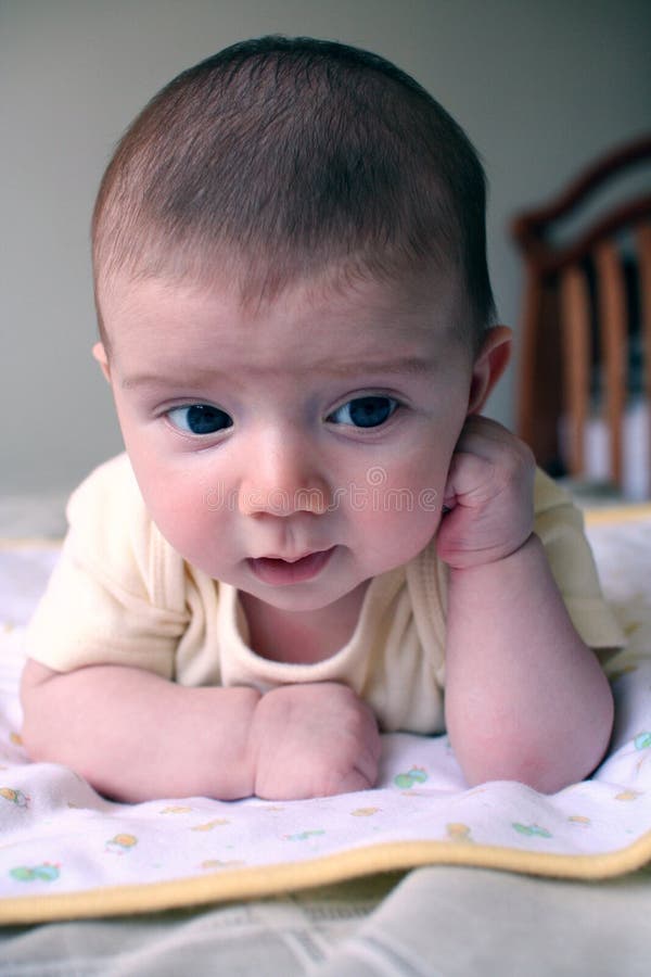 Baby thinking stock image. Image of three, cute, fist - 1076073