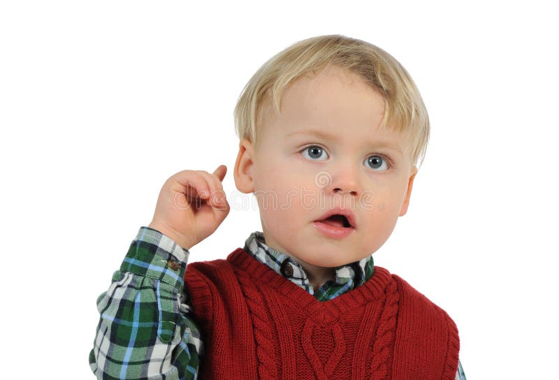 Baby thinking stock image. Image of gesture, childhood - 23795019