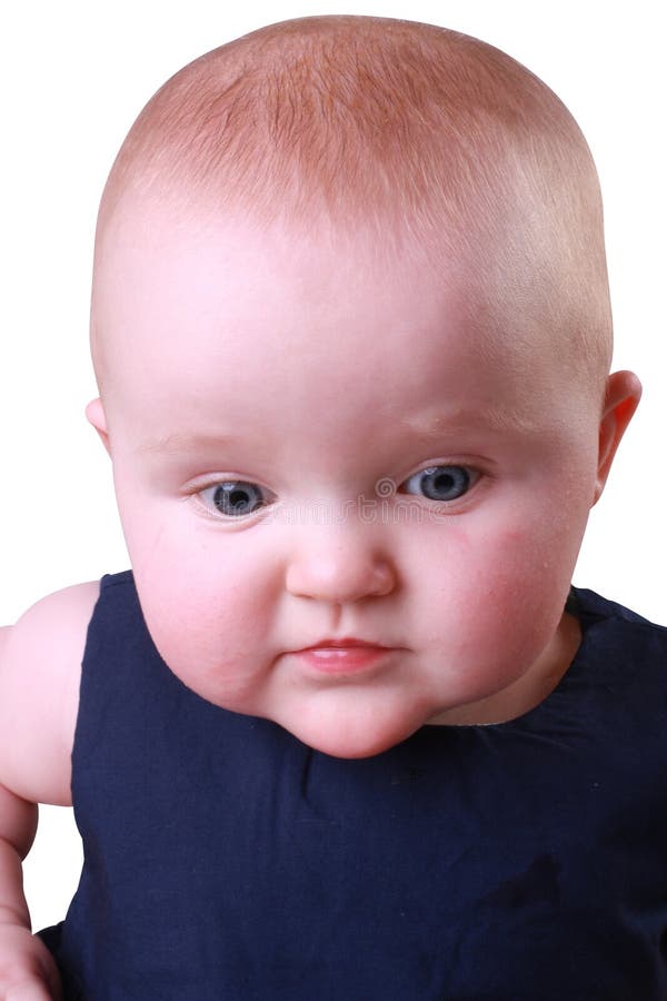 Baby thinking stock image. Image of girl, pretty, baby - 5807605