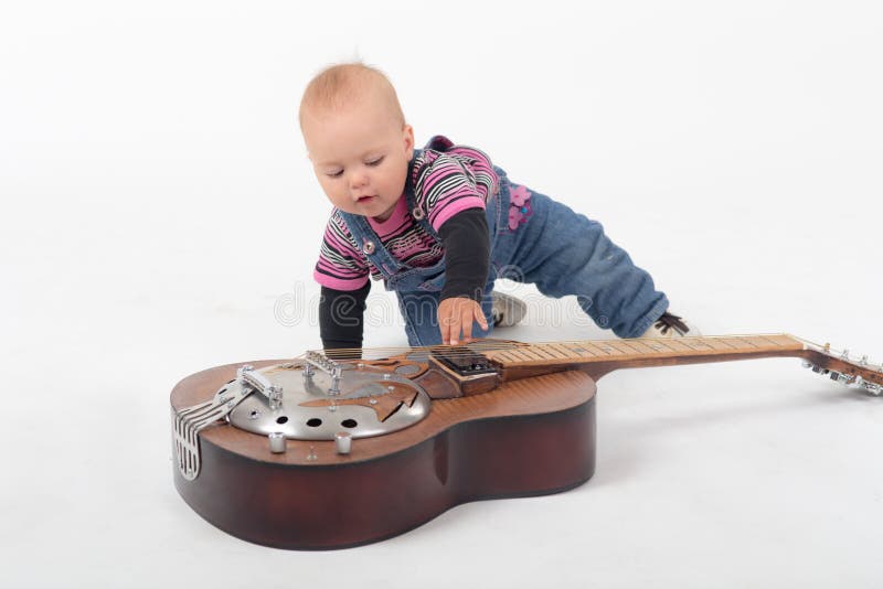 Baby to learn guitar stock photo. Image of learning, string - 44823436