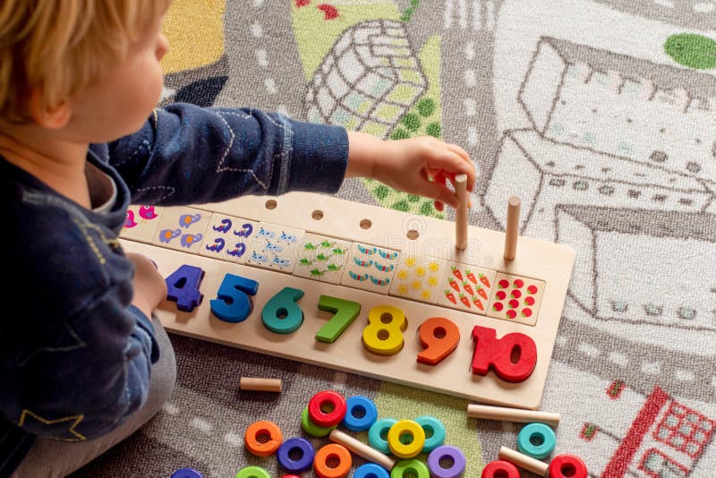 Baby Toddler Early Development. Wooden Stack and Count Rainbow Colors ...