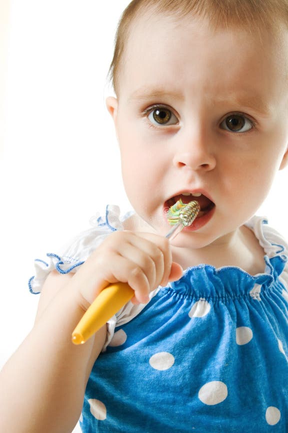 Baby with toothbrush stock photo. Image of human, lifestyle - 26702076