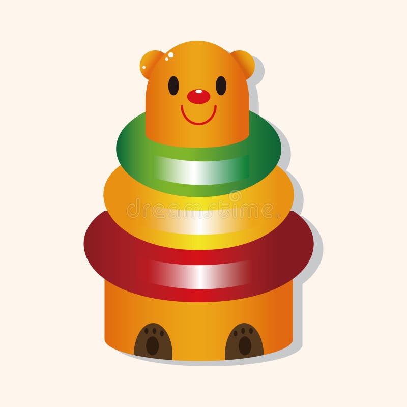 Baby Toy Brick Tower Theme Elements Stock Vector - Illustration of toys ...