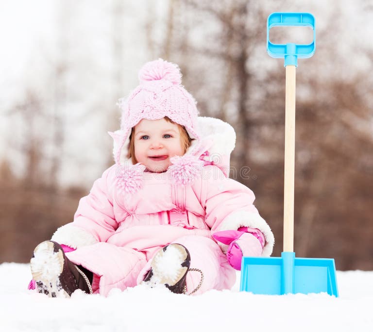 Baby with a toy spade stock photo. Image of forest, recreation - 22309644