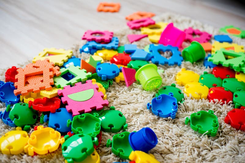 Baby toys on floor stock photo. Image of baby, blue, playtime - 92794606