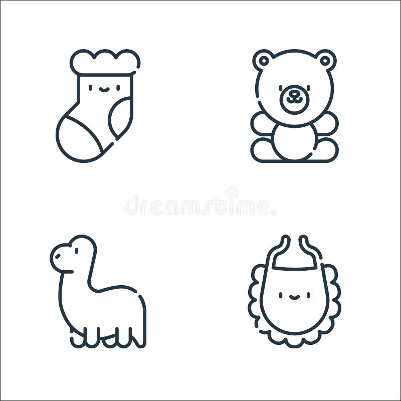 Baby and Toys Line Icons. Linear Set Stock Vector - Illustration of ... Baby and Toys Line Icons. Linear Set Stock Vector - Illustration of ...