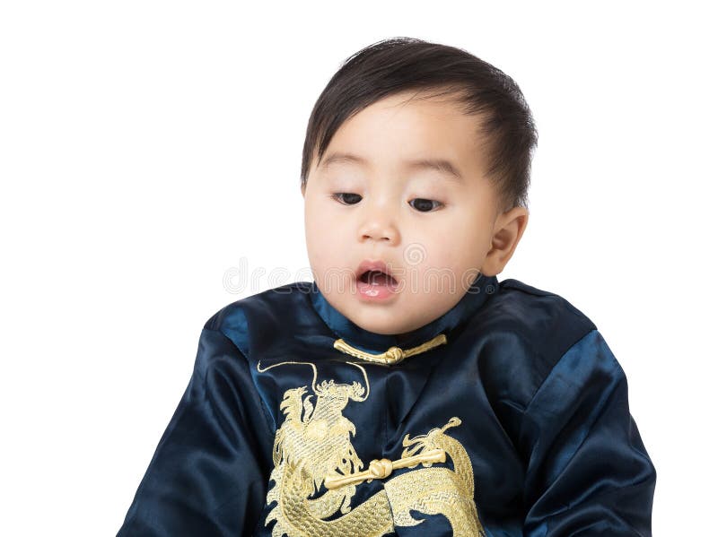 Baby with Traditional Chinese Costume Stock Image - Image of fabric ...