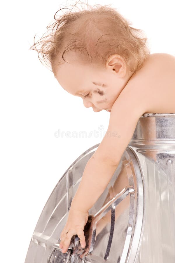 Baby in trash can stock image. Image of disposal, rubbish - 40294099