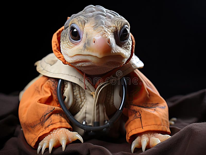 Baby Turtle with Doctors Stethoscope Stock Illustration - Illustration ...