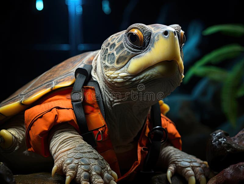 Baby Turtle with Doctors Stethoscope Stock Illustration - Illustration ...