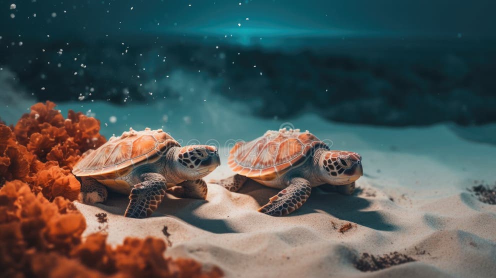 Baby Turtle Doing Her First Steps To the Ocean Stock Photo - Image of ...