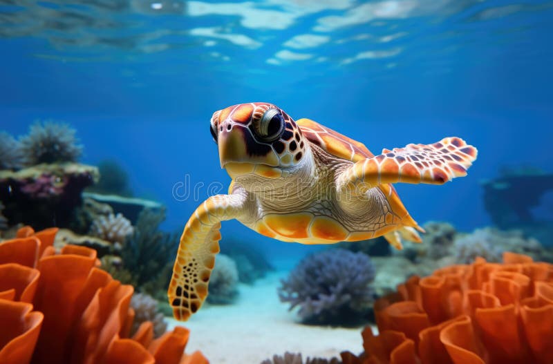 Baby Turtle Doing Her First Steps To the Ocean Stock Photo - Image of ...