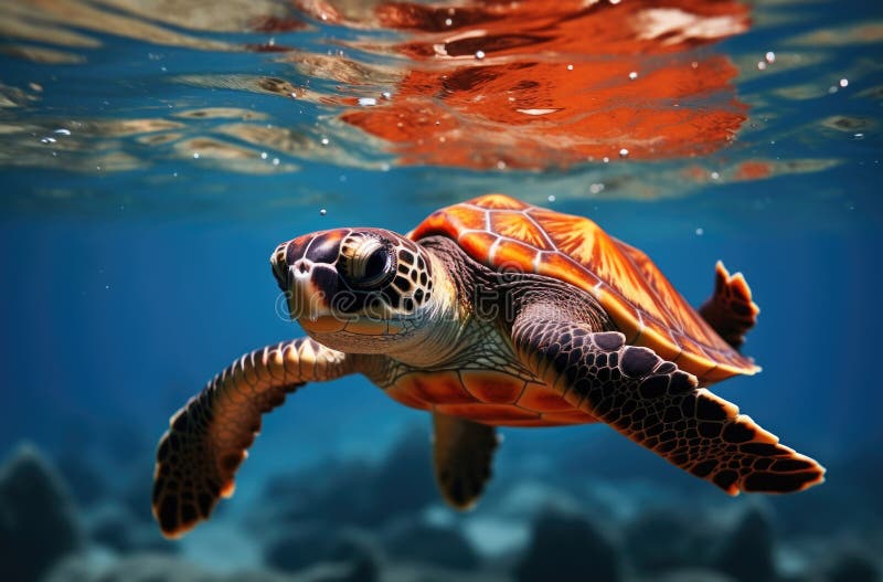 Baby Turtle Doing Her First Steps To the Ocean Stock Image - Image of ...