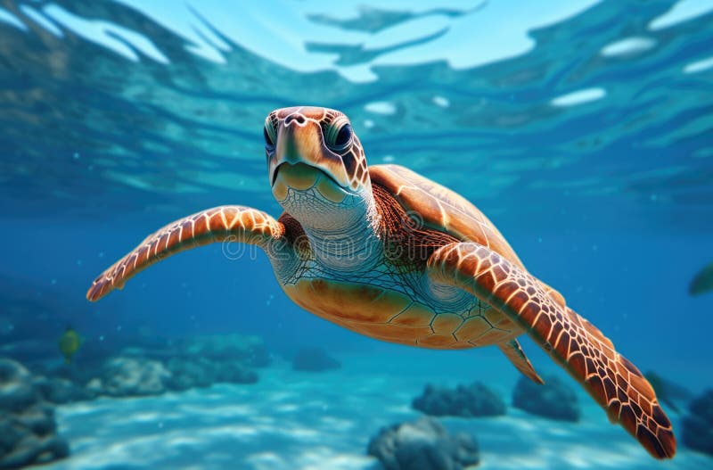 Baby Turtle Doing Her First Steps To the Ocean Stock Photo - Image of ...