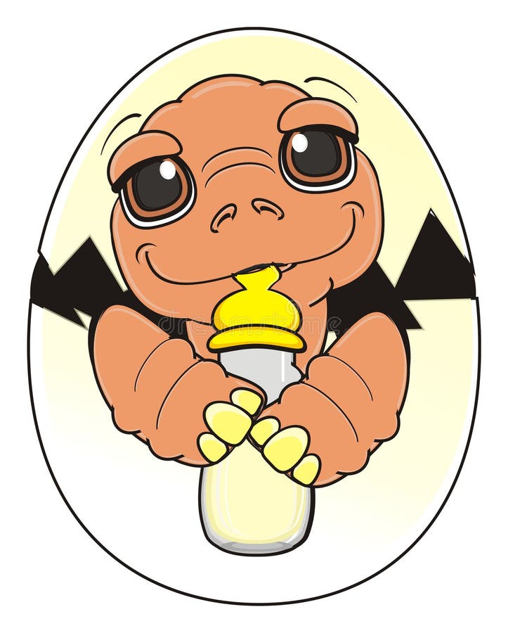 Baby turtle with milk stock illustration. Illustration of bottle - 81000359