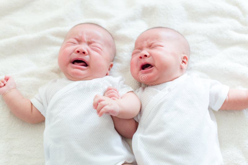 Baby twins cry stock photo. Image of pair, korean, living - 41803506