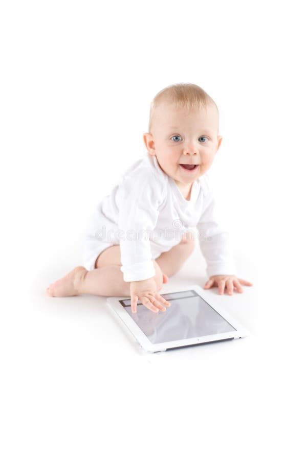 Baby using digital tablet stock photo. Image of childhood - 29441036