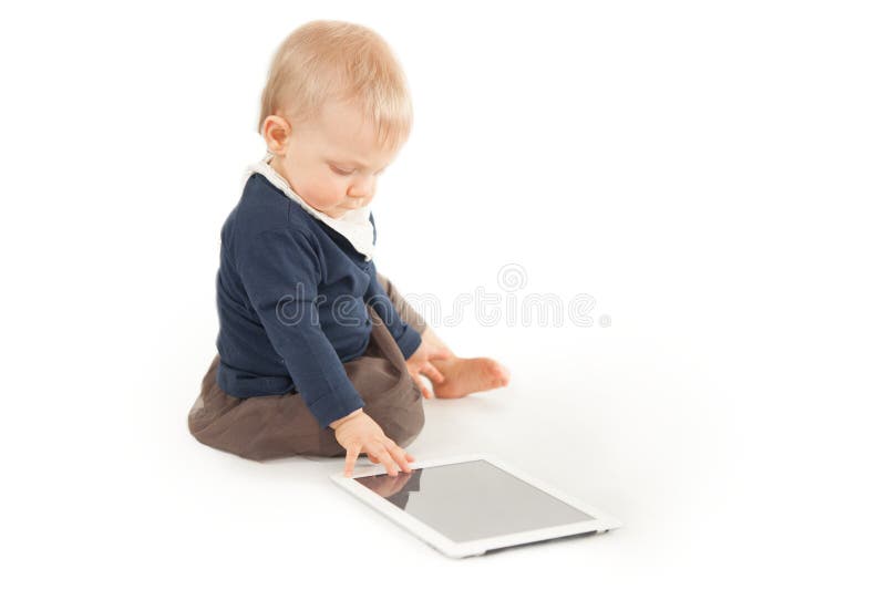Baby using digital tablet stock photo. Image of digital - 30938478