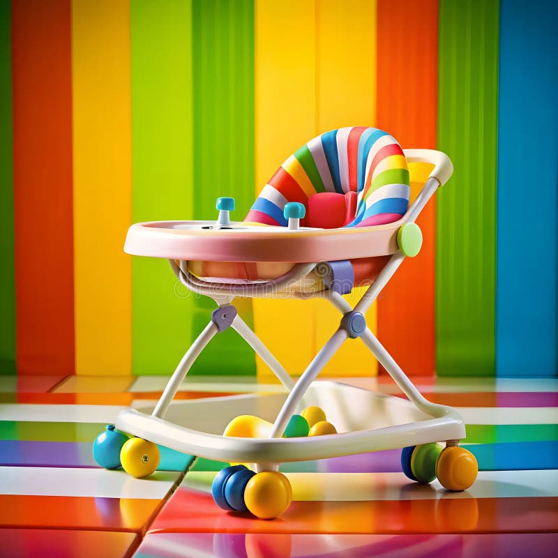 Baby walker with color stock illustration. Illustration of games ...