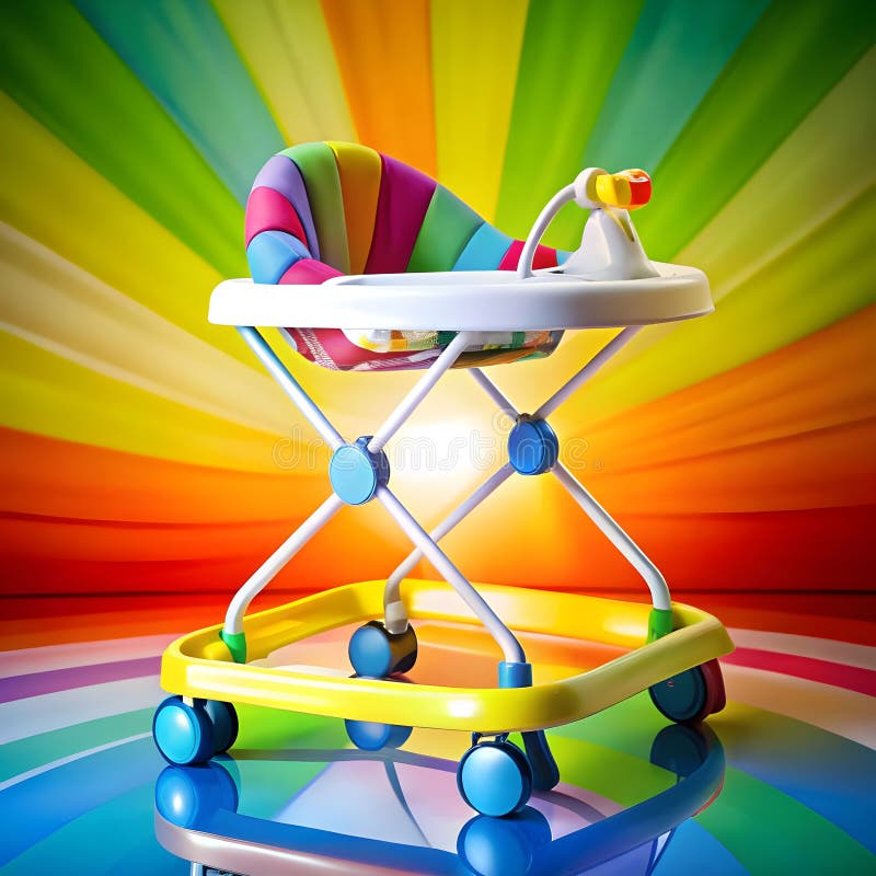 Baby walker with color stock illustration. Illustration of walker ...