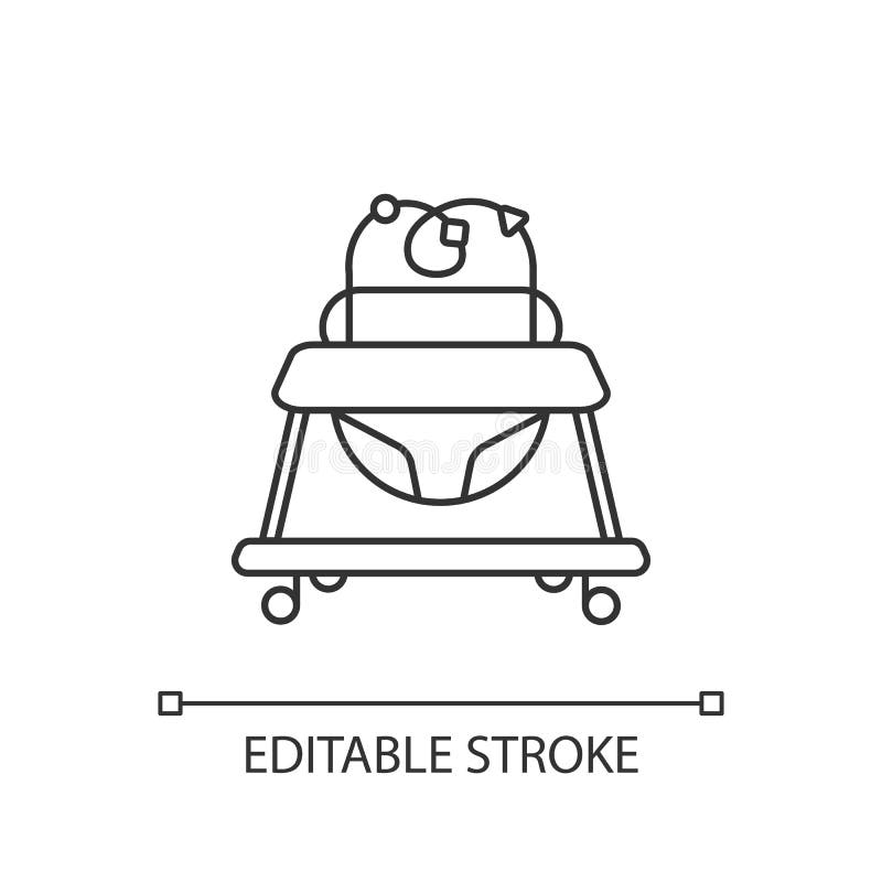 Baby Walker Pixel Perfect Linear Icon Stock Vector - Illustration of ...