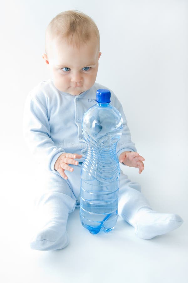 Baby and water stock image. Image of blue, aqua, childhood - 6390849