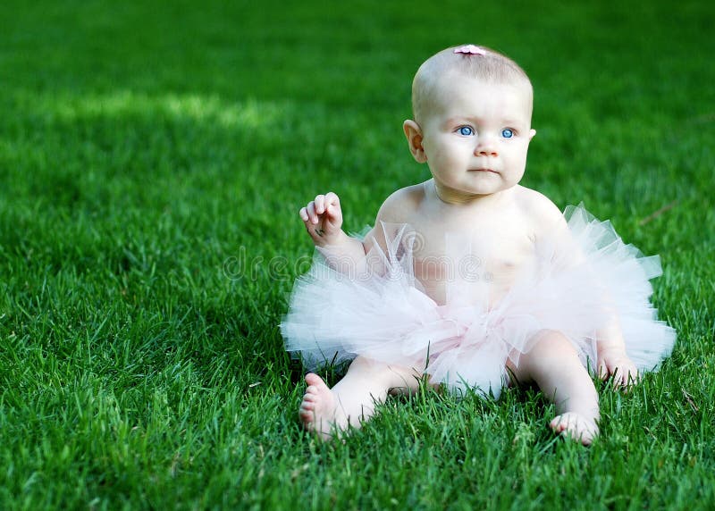 Baby Wearing Pink Tutu - Horizontal Stock Image - Image of cheerful ...